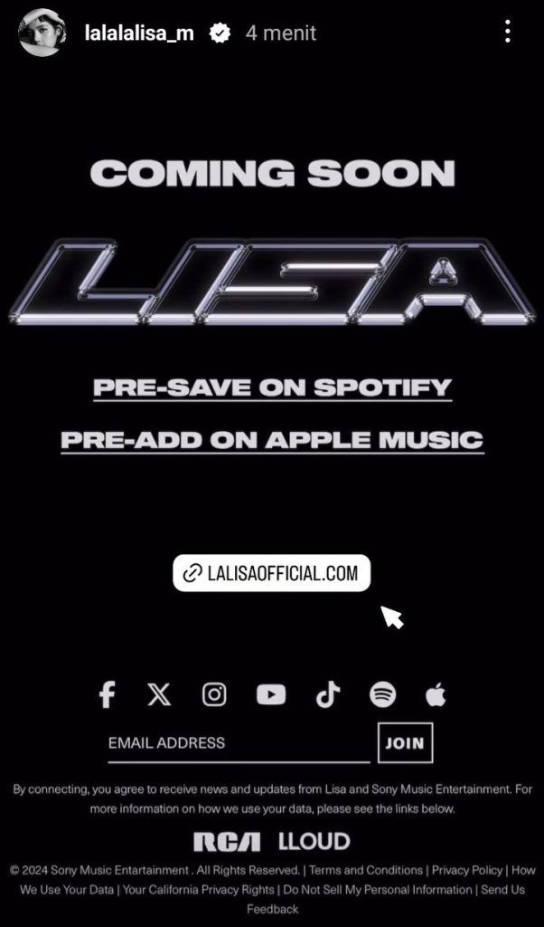 Lisa anuncia su primer comeback como solista + Adelanto de nueva música