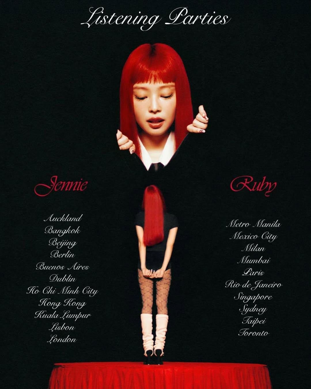 Jennie incluye tres países de Latinoamérica en listening party de su ...